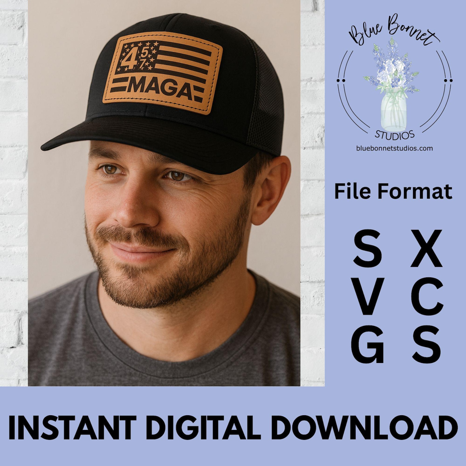 MAGA 45/47 Flag Patch Design | Digital Download SVG XCS | Leatherette ...