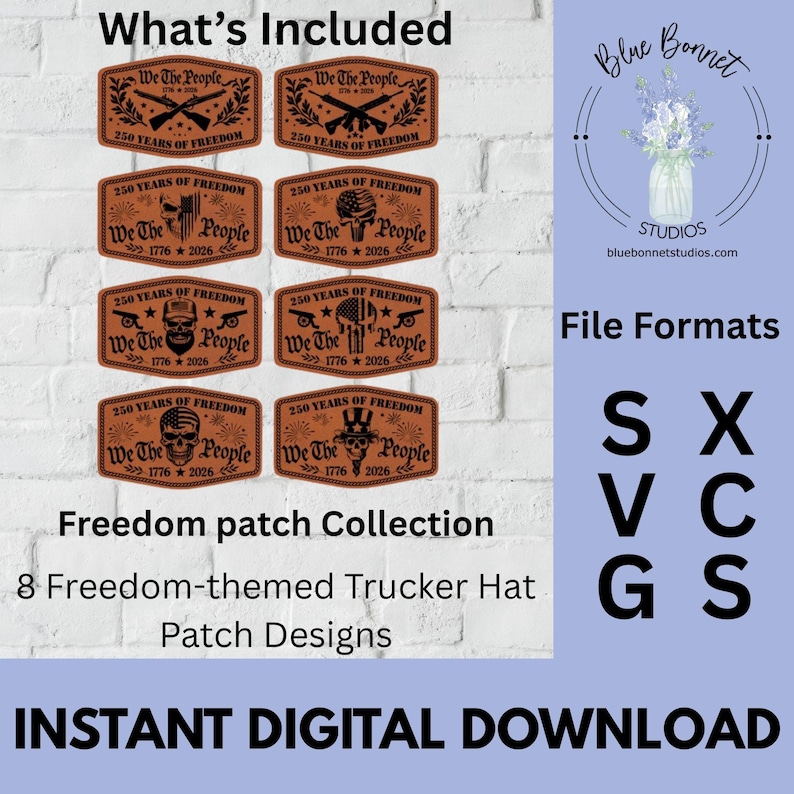 We the People Hat Patch Bundle SVG & XCS | 8 Designs | 250 Years of ...