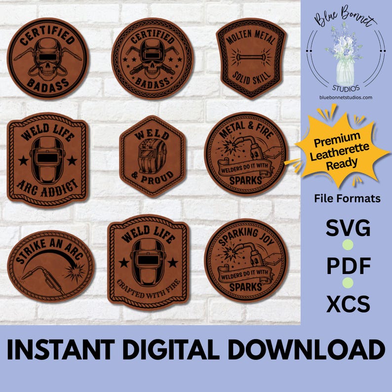 10 Welding Hat Patch SVG Bundle | Western Style Welder Patches ...