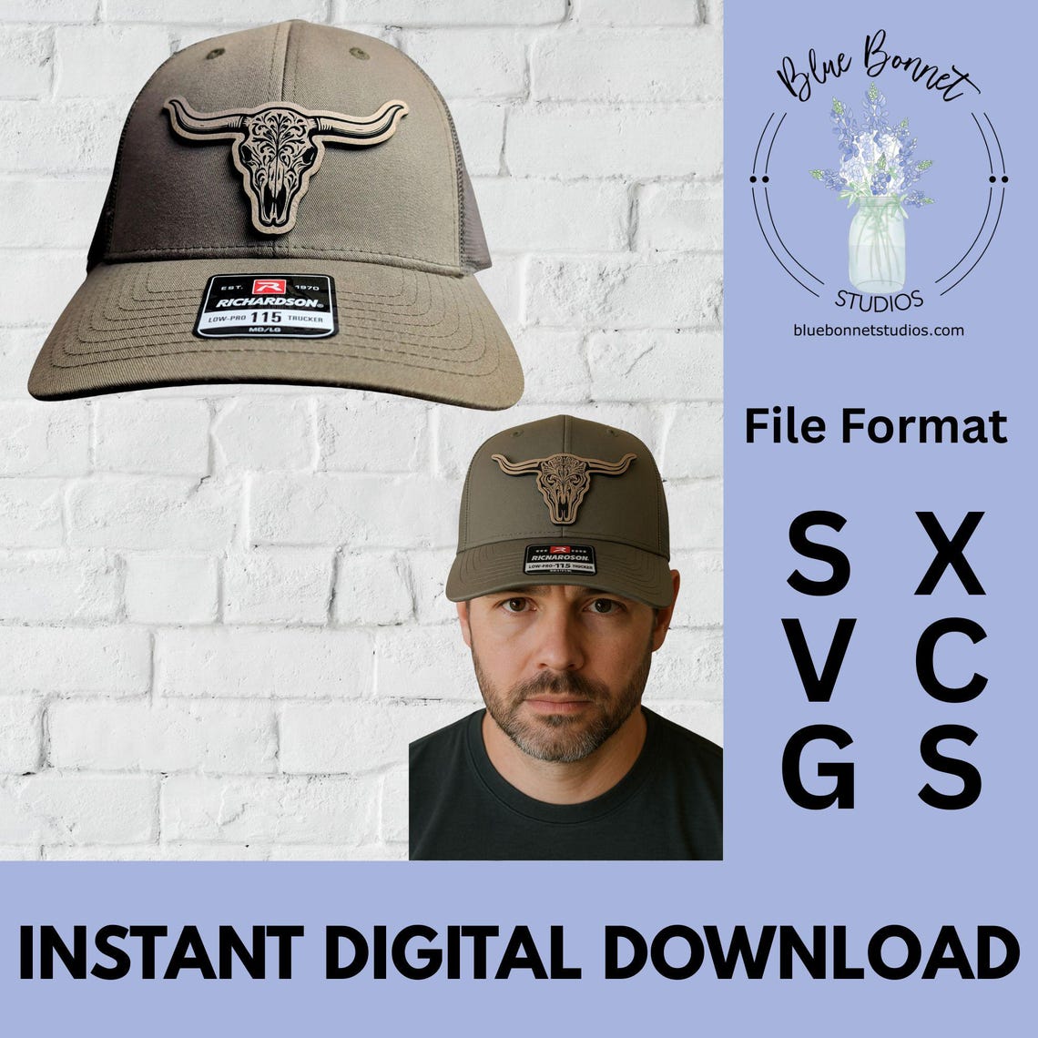 Western Bull Skull Patch Digital Svg and Xcs, Bull Skull Patch, Rustic Western Bull Skull Patch ...