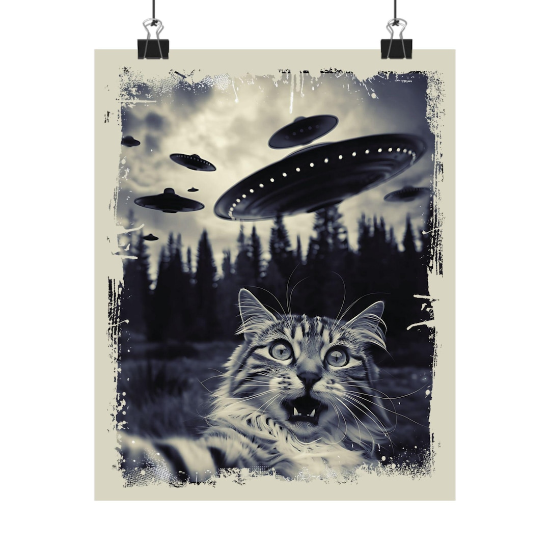 Unleash the Whisker Extraterrestrial: Alien Cat Wall Art for Sci-fi ...