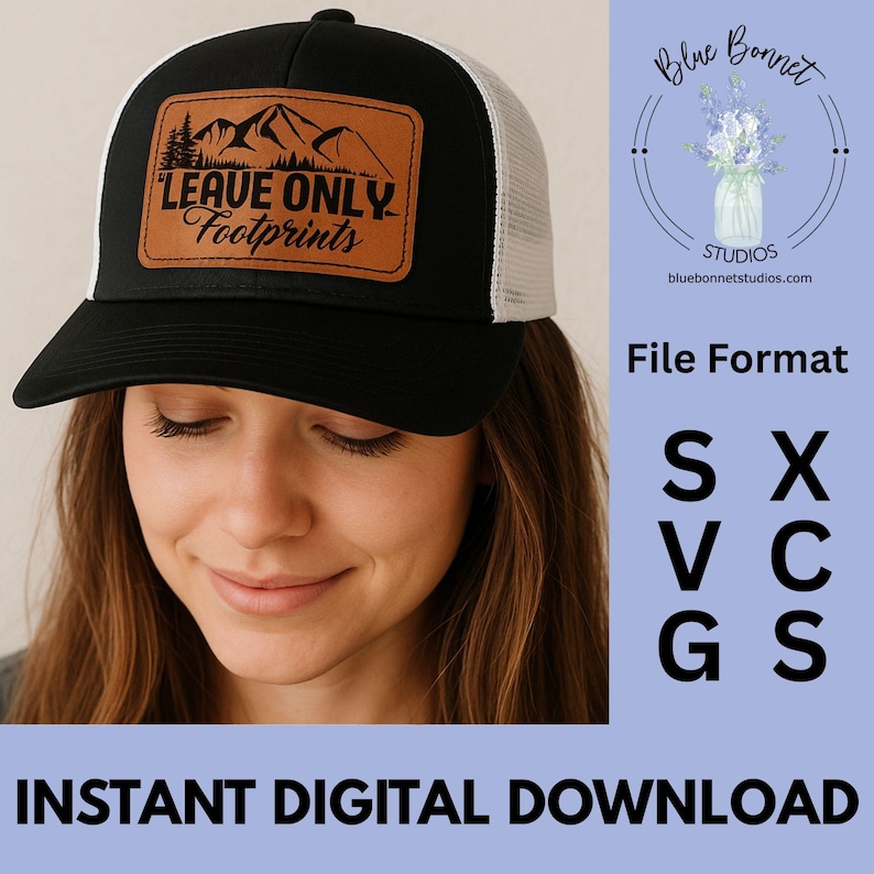 Leave Only Footprints Patch Design – Digital Download SVG & XCS ...