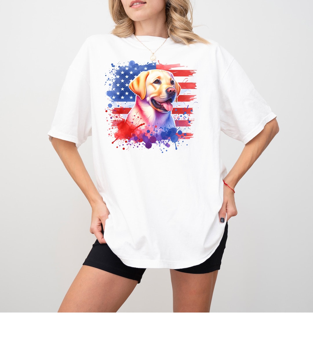 Patriotic Yellow Labrador Retriever Shirt | Lab Dog With American Flag ...