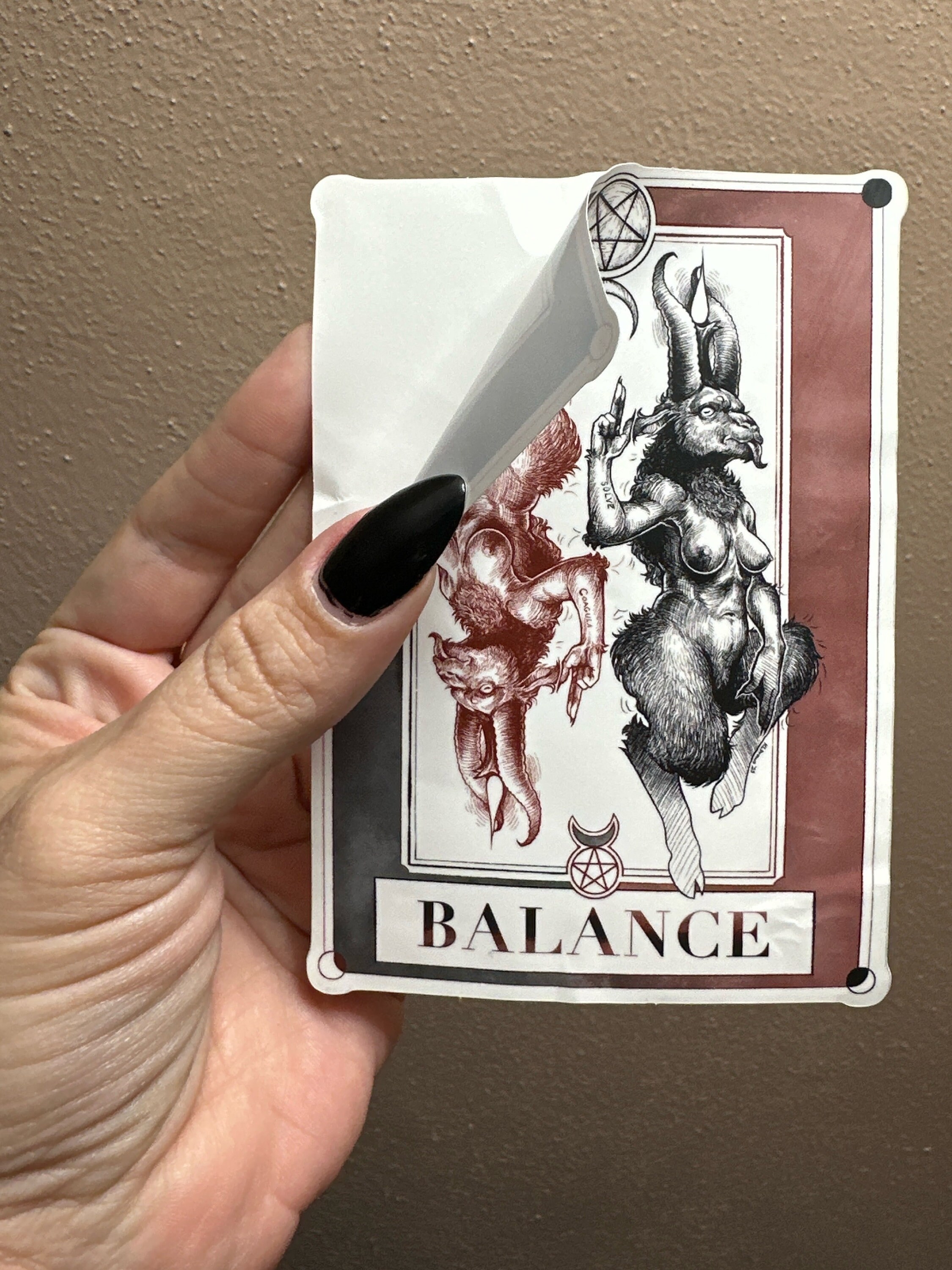 Balance Tarot Card Sticker- Baphomet - Etsy