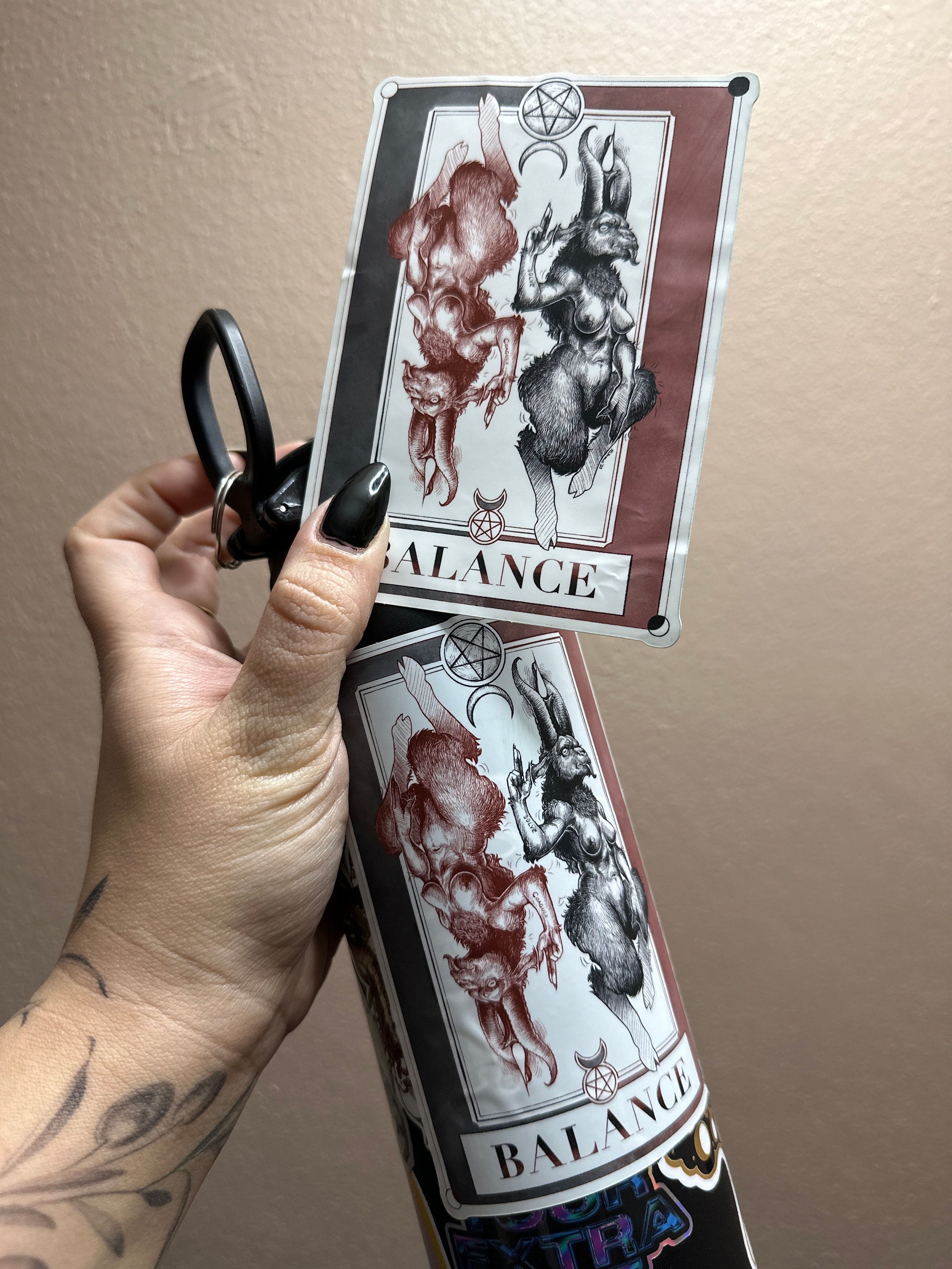 Balance Tarot Card Sticker- Baphomet - Etsy