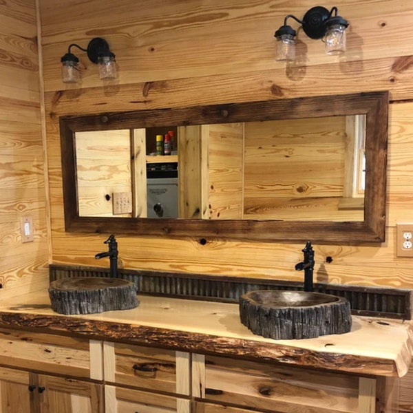 Rustic Bathroom Mirror - Etsy