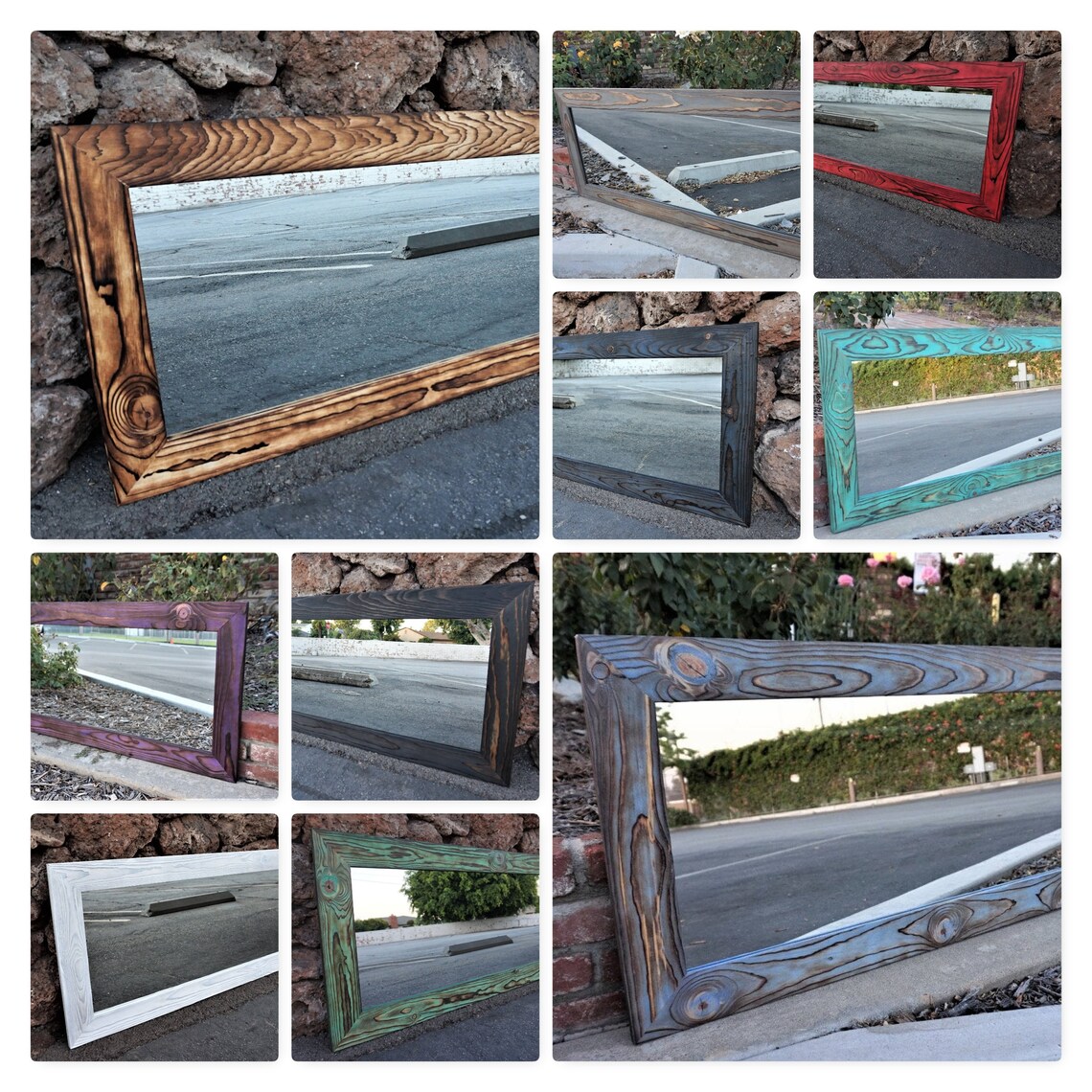 Large Modern Wall Floating Mirror Bathroom Vanity Decorative Industrial ...