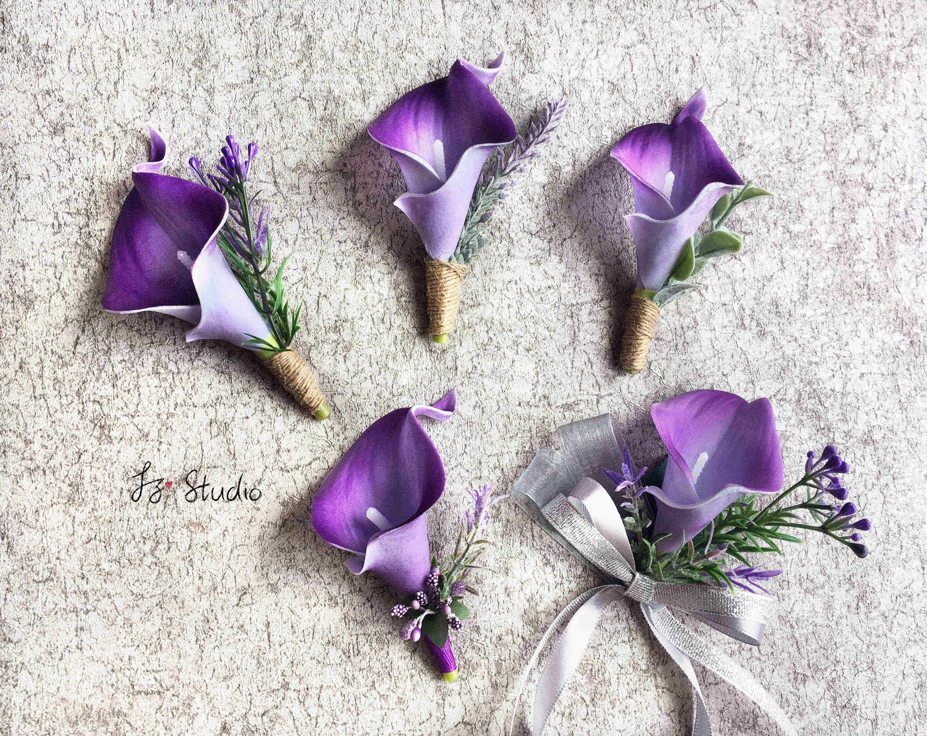 Purple Calla Lily Prom Corsage