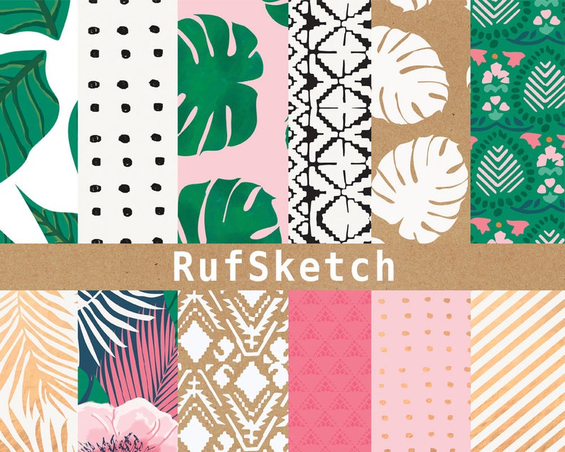 Trendy Tropical 12 X 12 Scrapbooking / Crafting Paper / Digital - Etsy