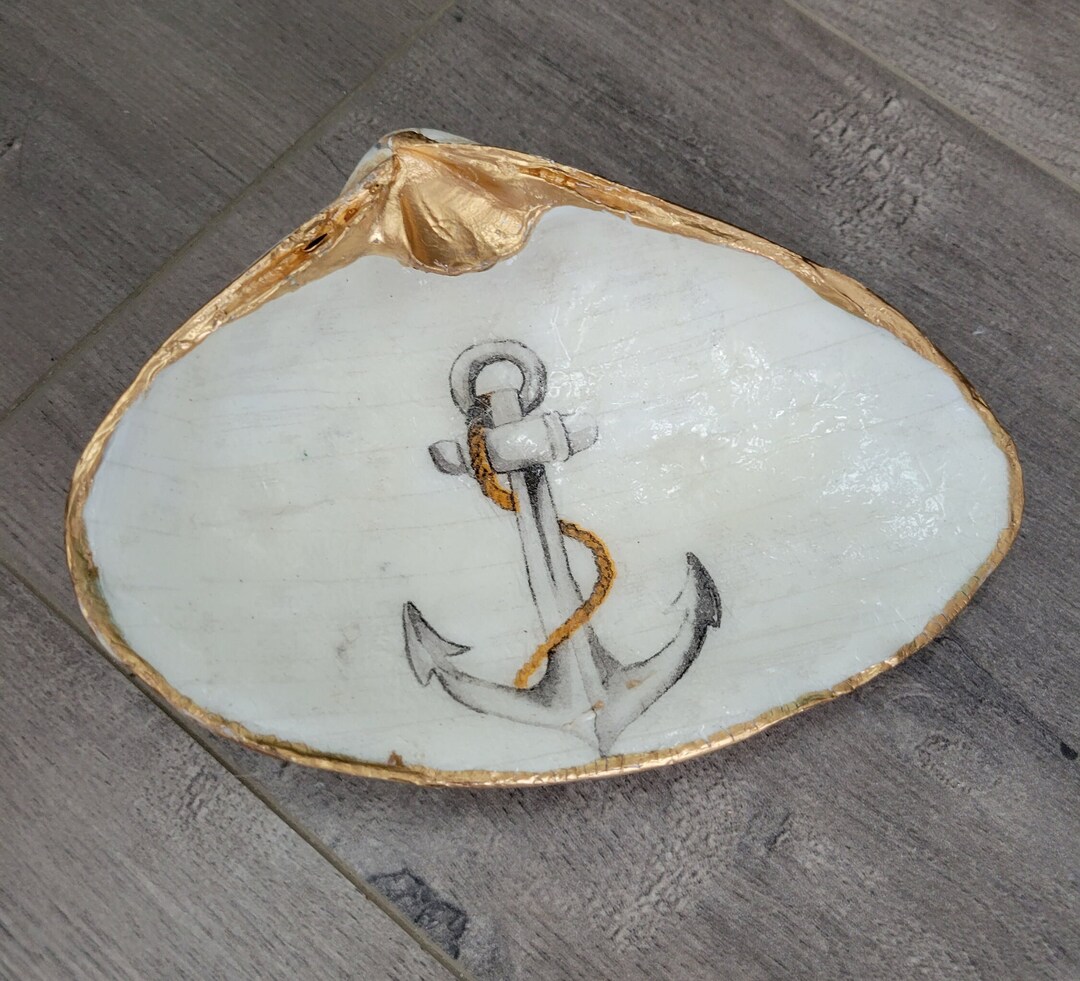 Decoupage Sea Shell/decoupage Clam Shell/decoupage Trinket Dish/jewelry ...