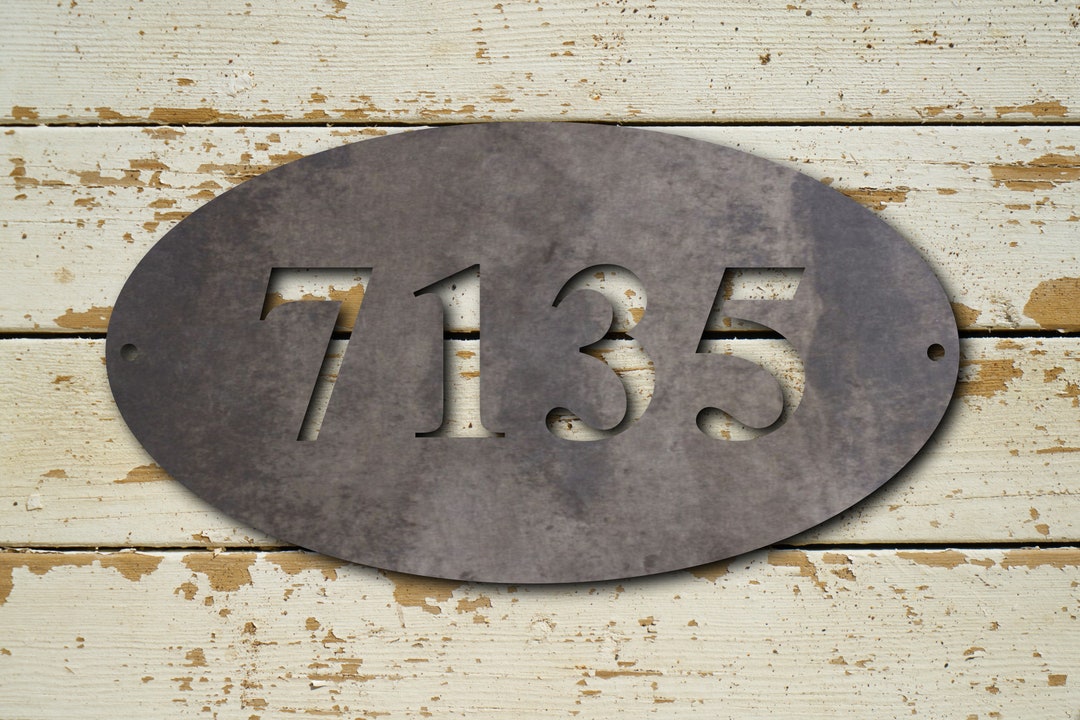 Address Sign Custom Round Address Sign House Number Metal Wall Art - Etsy