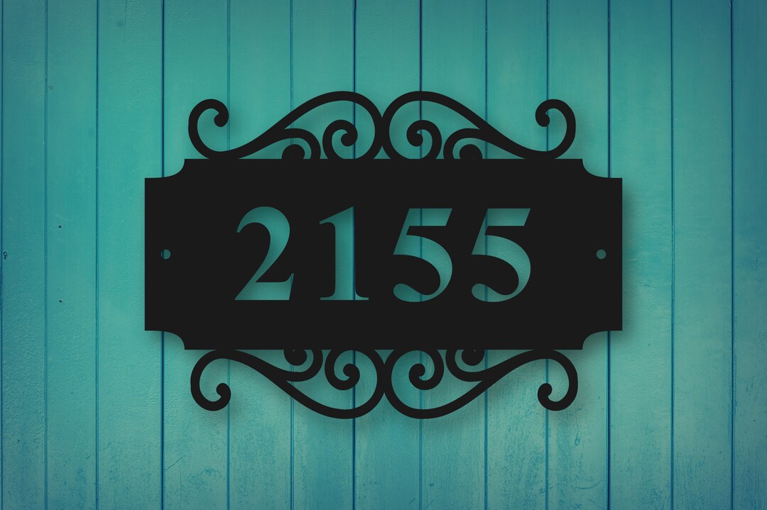 Decorative Address Sign Custom Horizontal Address Sign House Number ...
