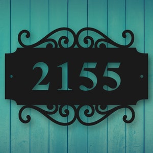 Decorative Address Sign Custom Horizontal Address Sign House Number ...