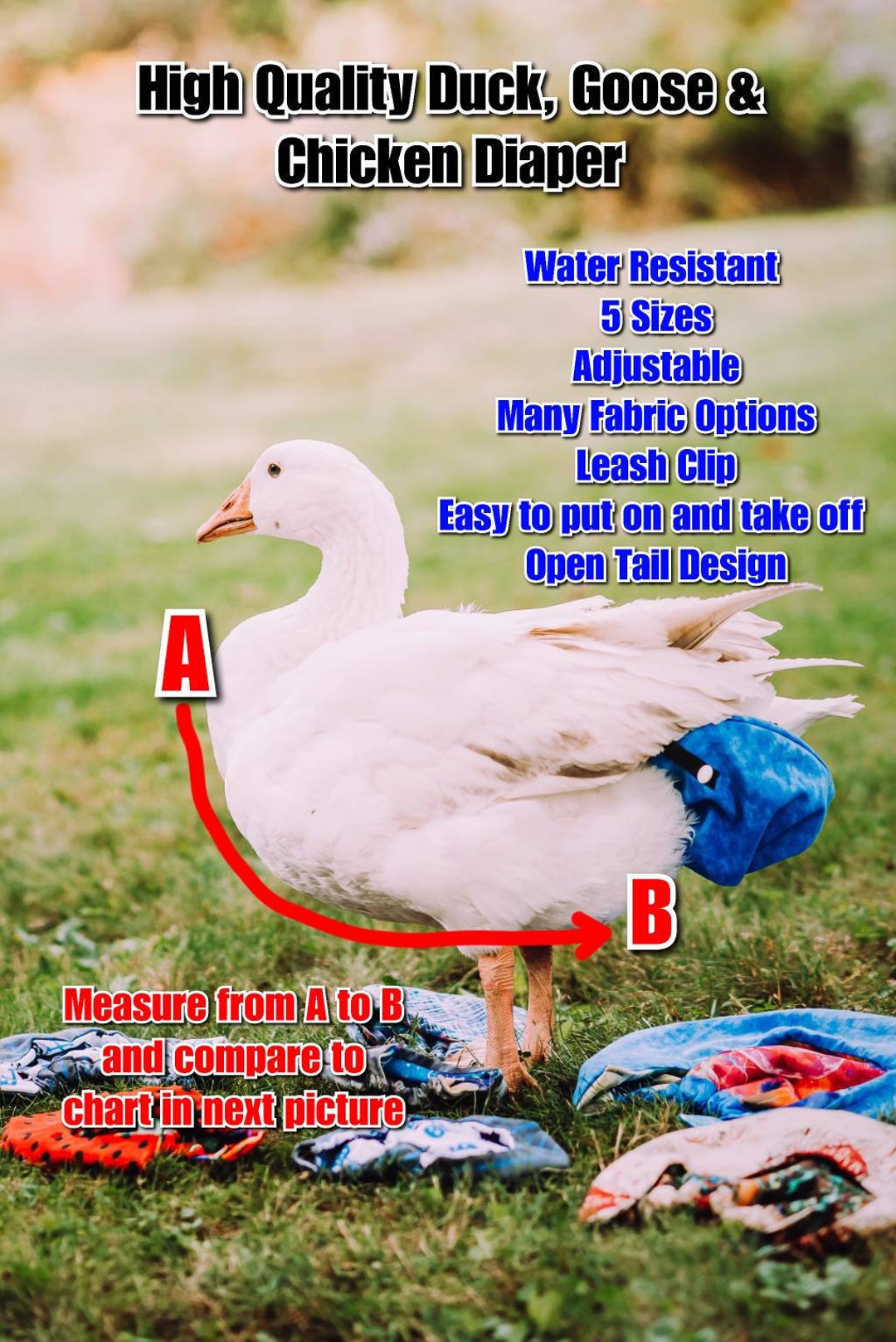 High Quality ORIGINAL - Duck Chicken Goose Diaper Harness - Adjustable ...