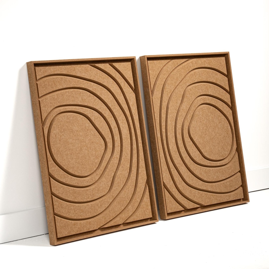 Acoustic Felt Wall Art, Sound Absorbing Panels Contour Design Calm ...