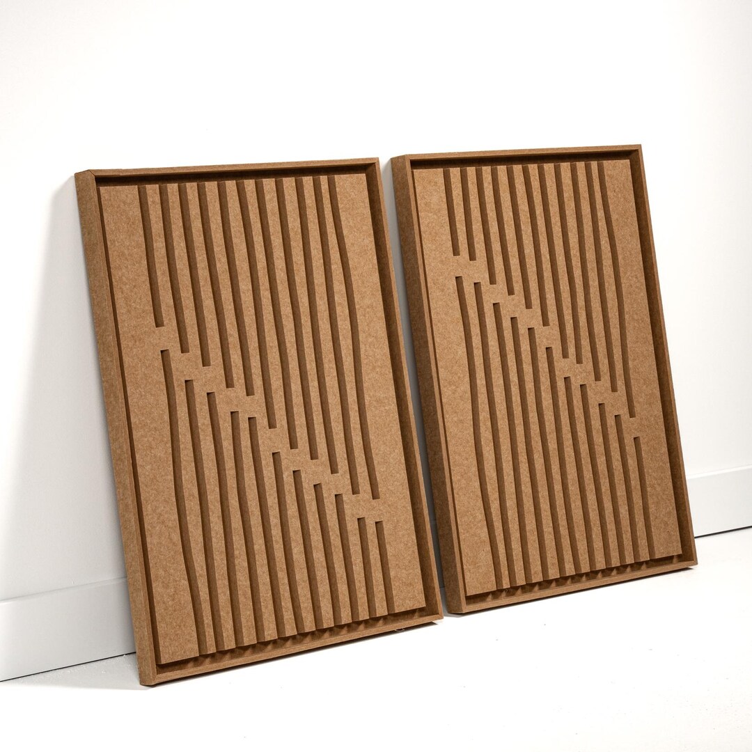 Acoustic Felt Wall Art, Golden Sand Decor, Sound Absorbing Slat Panel ...