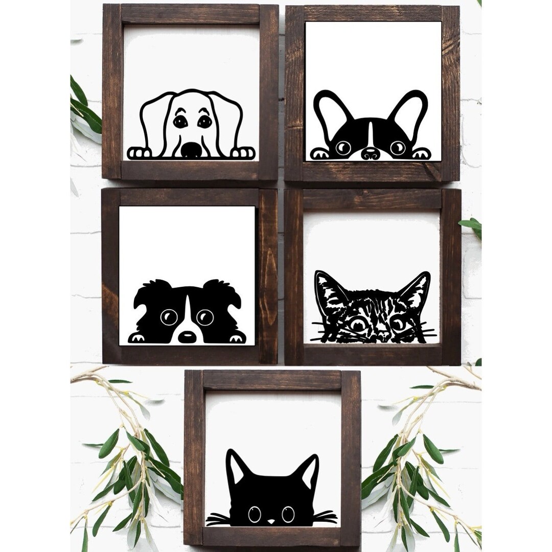 Pet Peekaboo Signs Custom Dog Sign Custom Cat Sign Dog and - Etsy