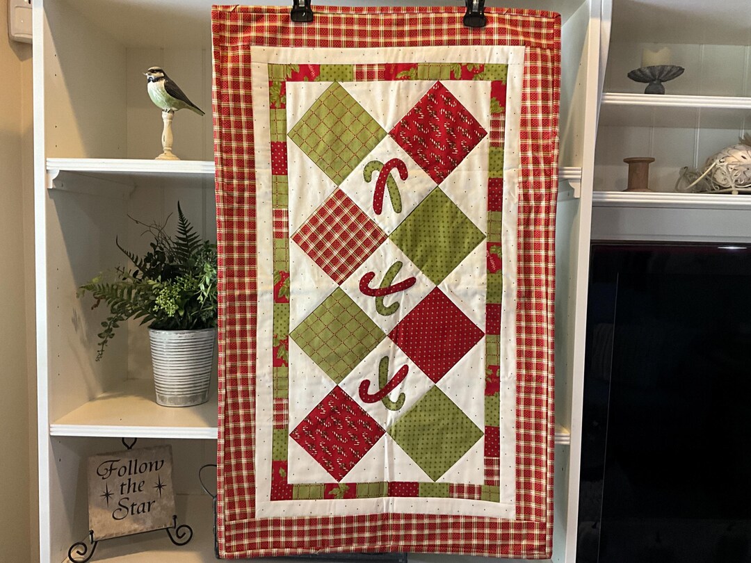 Candy Cane Table Runner - Etsy