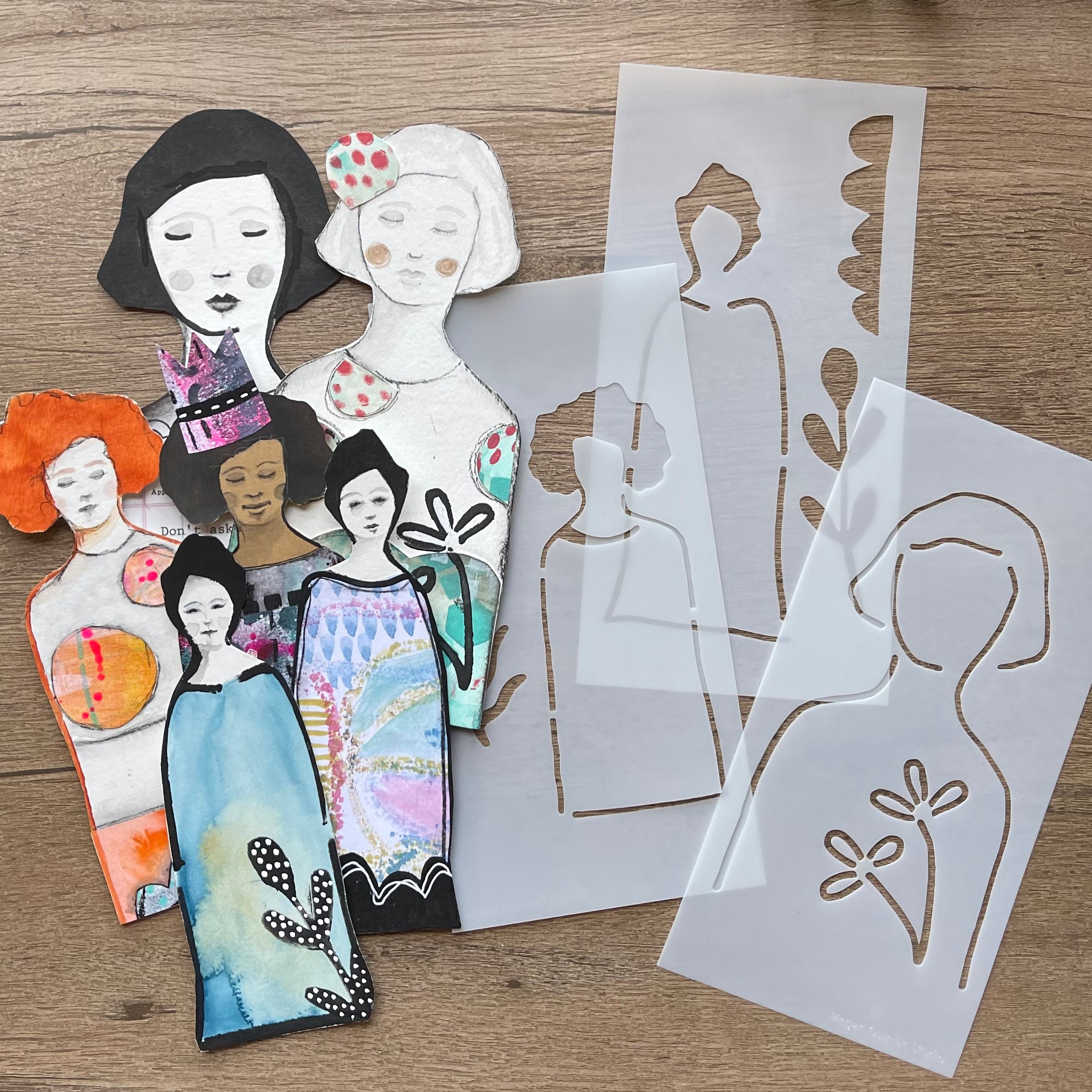 Paper Doll Stencil Set - Etsy Australia