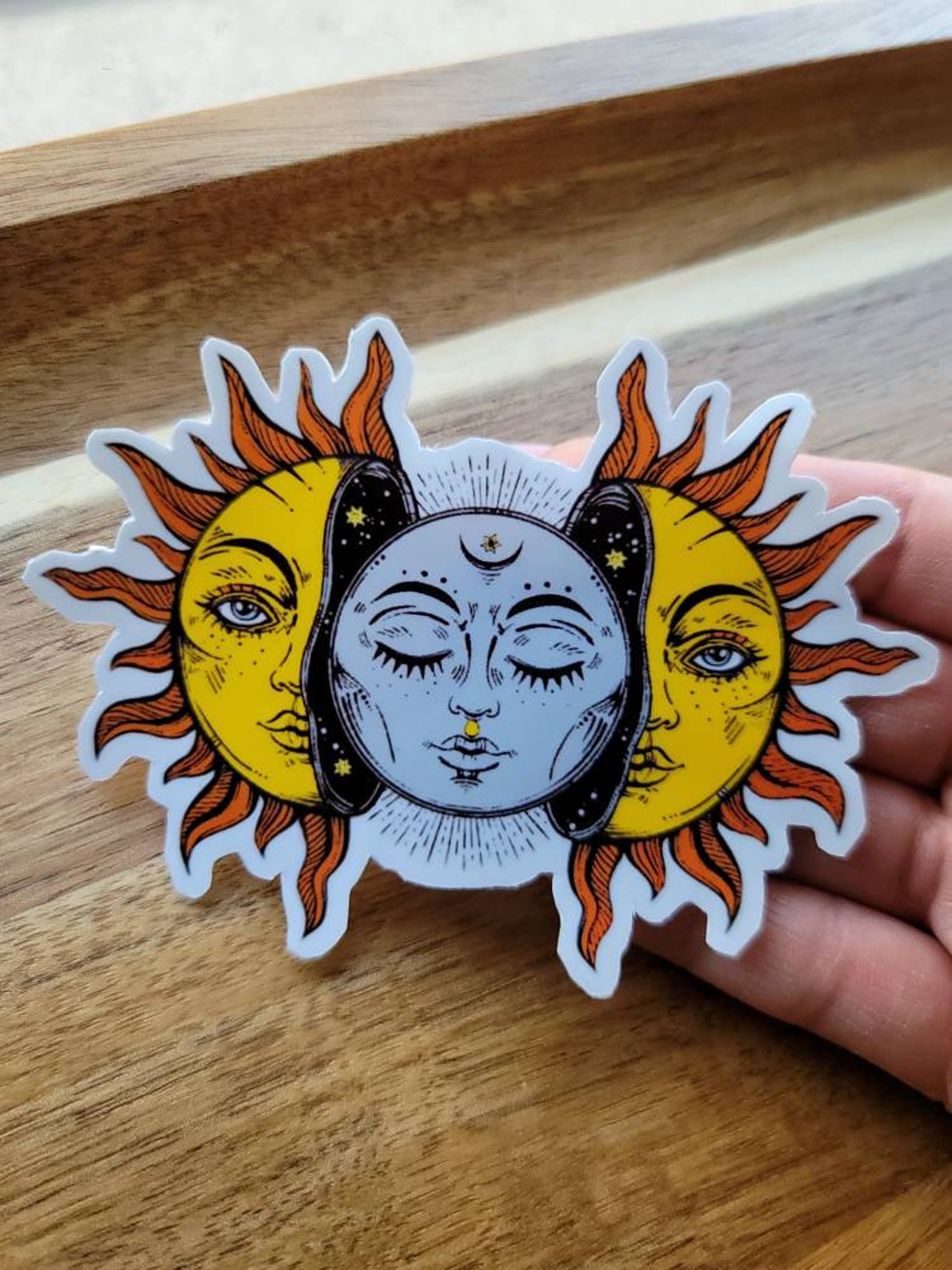 Sun And Moon Sticker Etsy