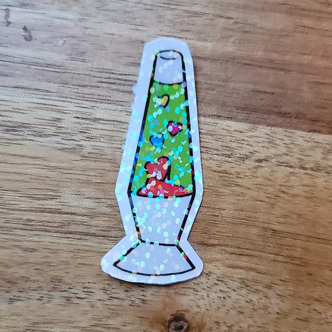 Glitter Heart Lava Lamp Sticker/ Holographic Glitter Lava Lamp/ Vinyl ...