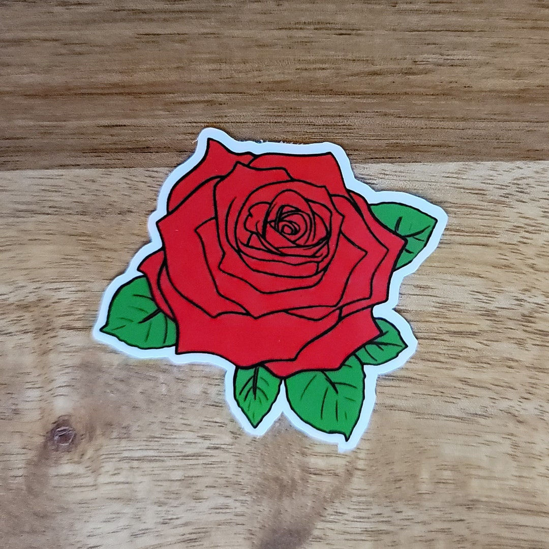 Rose Sticker/ Flower Sticker/ Vinyl Sticker/ Journal Sticker/ Laptop ...