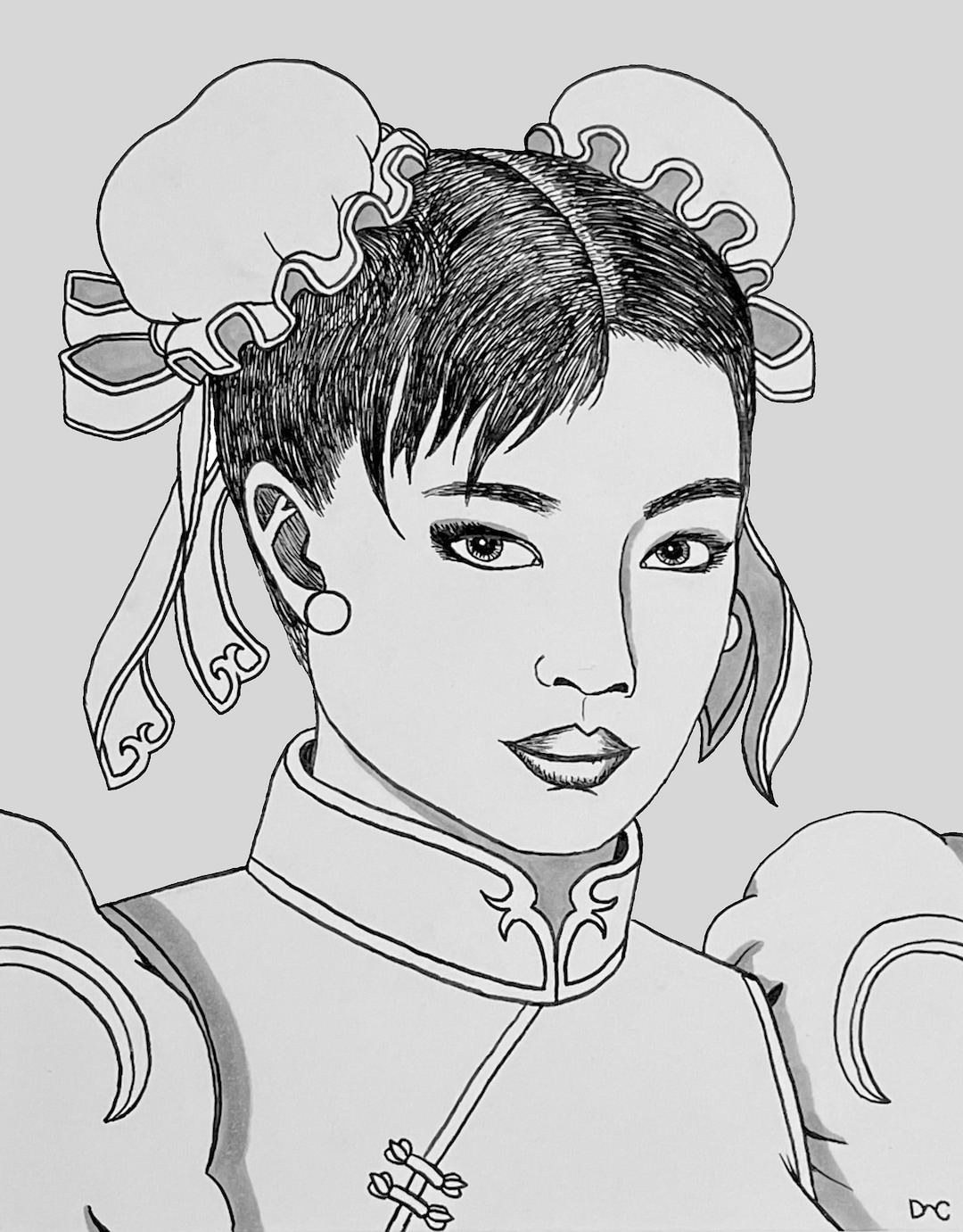 Chun Li Original Art- Small Street Fighter Drawing - Etsy