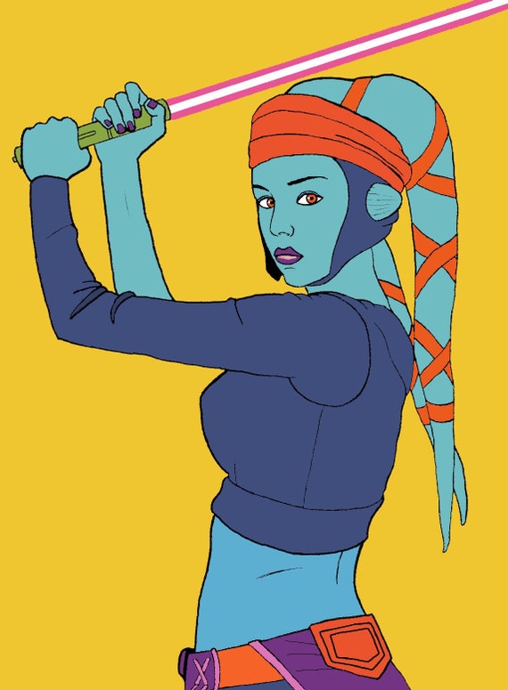 Star Wars Jedi Aayla Secura 8x6 Art Print - Etsy