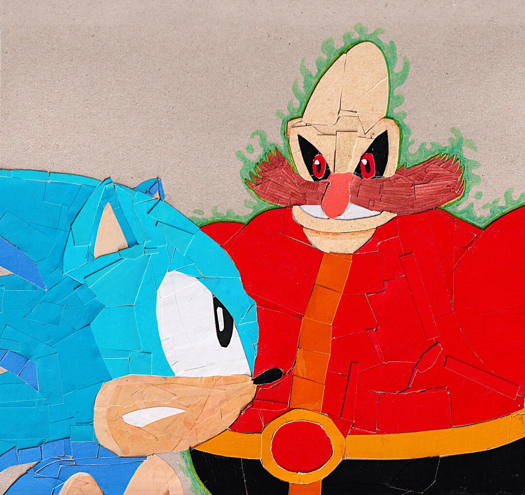 Sonic the Hedgehog & Dr Robotnik Collage (original Art) - Etsy