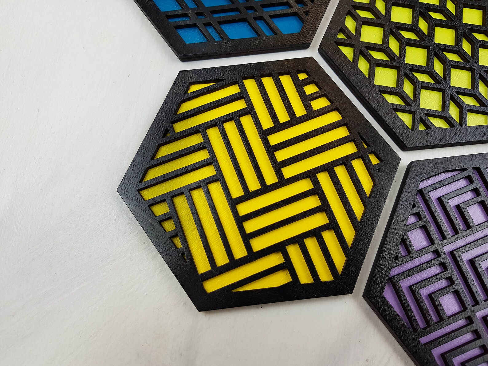 Design Your Own Coaster Set, Unique Modern Coaster, Colorful Coasters ...