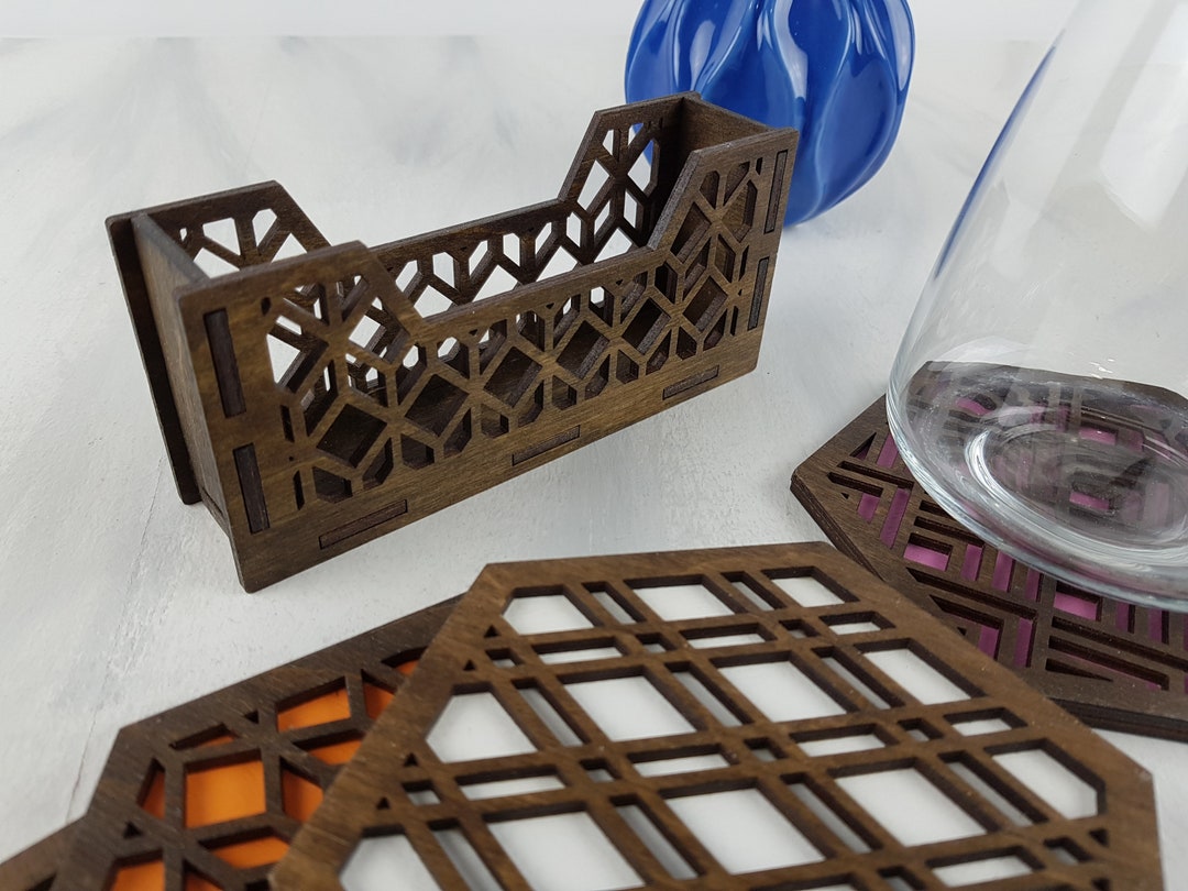 Unique Modern Coaster Holder, Design Your Own Set Geometric Coaster ...