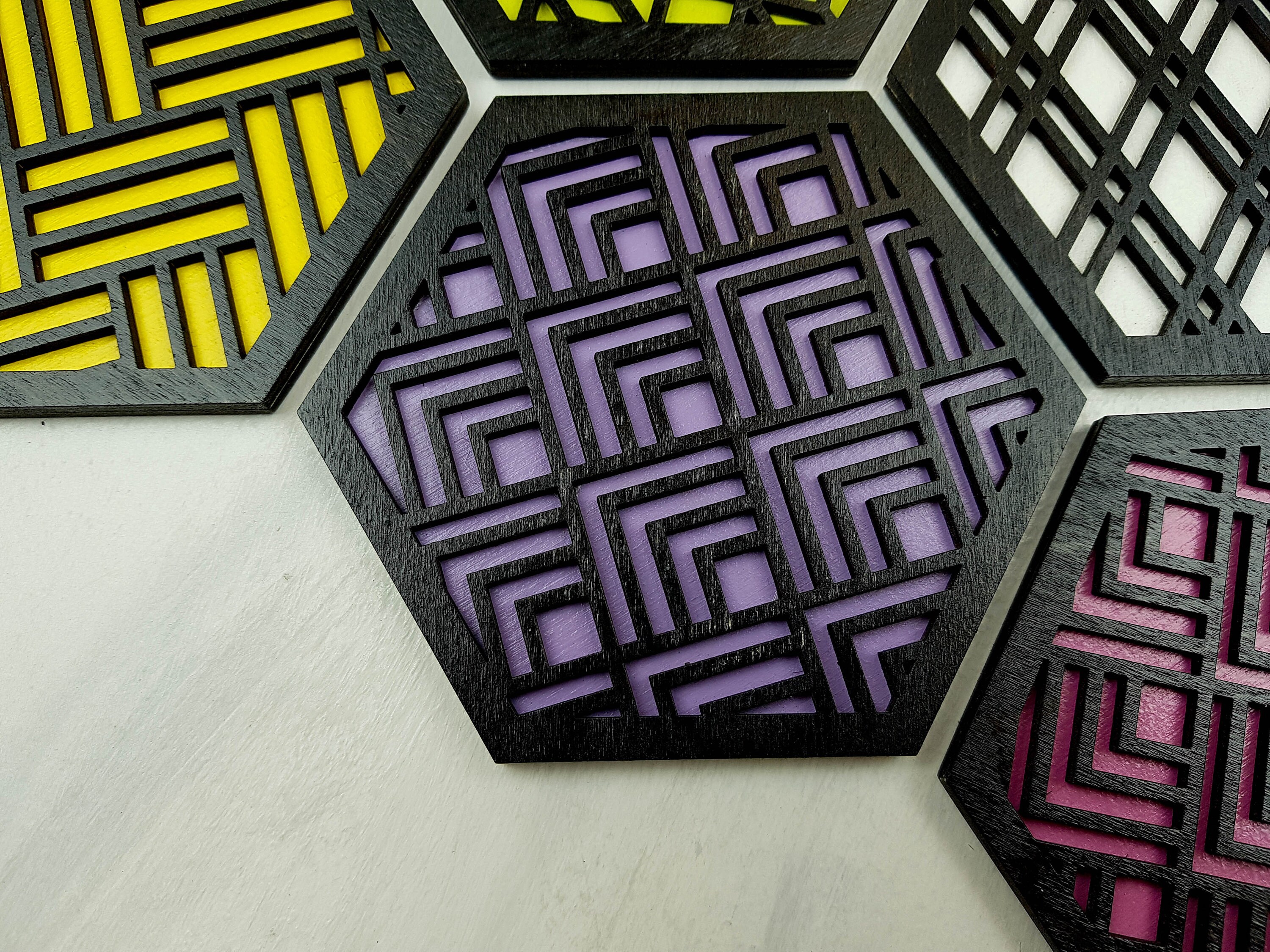 Design Your Own Coaster Set, Unique Modern Coaster, Colorful Coasters ...