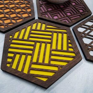 Modern Trivets, Custom Trivet Set, Colorful Trivet, Trivet for Plates ...