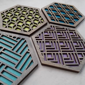 Design Your Own Coaster Set, Unique Modern Coaster, Colorful Coasters ...