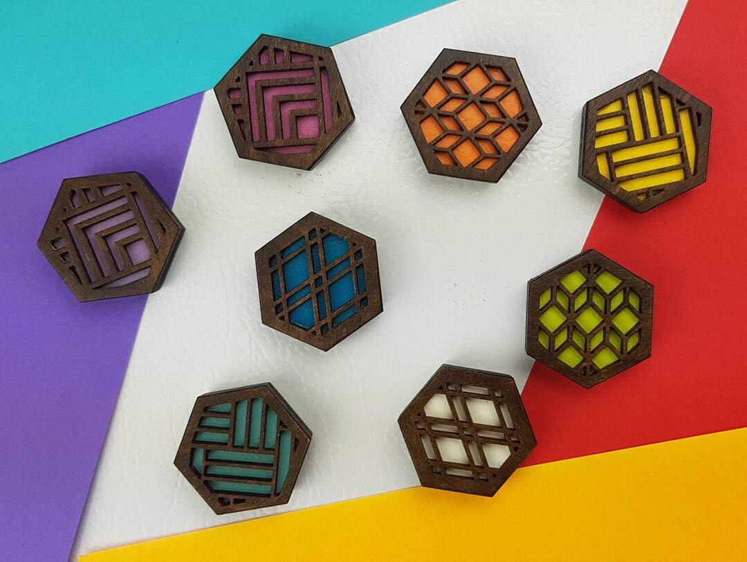 Cheerful Magnet Set, Design Your Own, Walnut Stain, Fun Geomatical ...