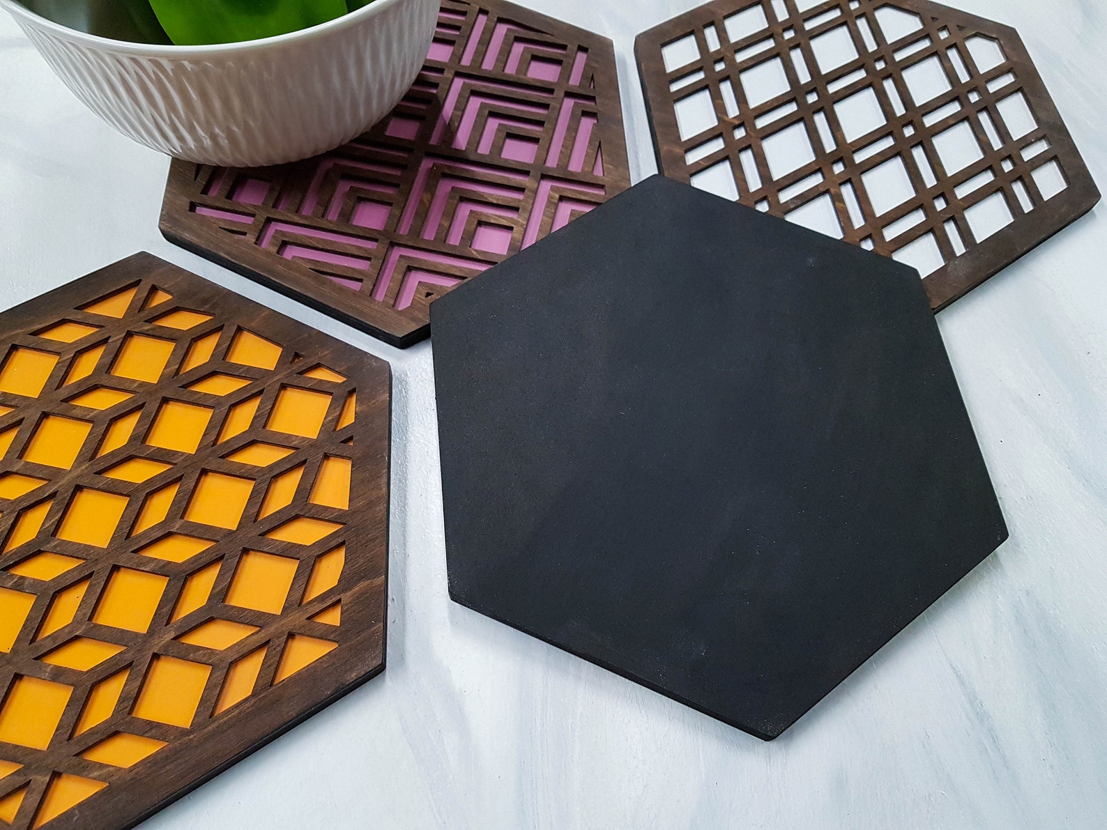 Trivets for Hot Dish, Colorful Trivet, Hot Pad for Plates, Dining Table ...