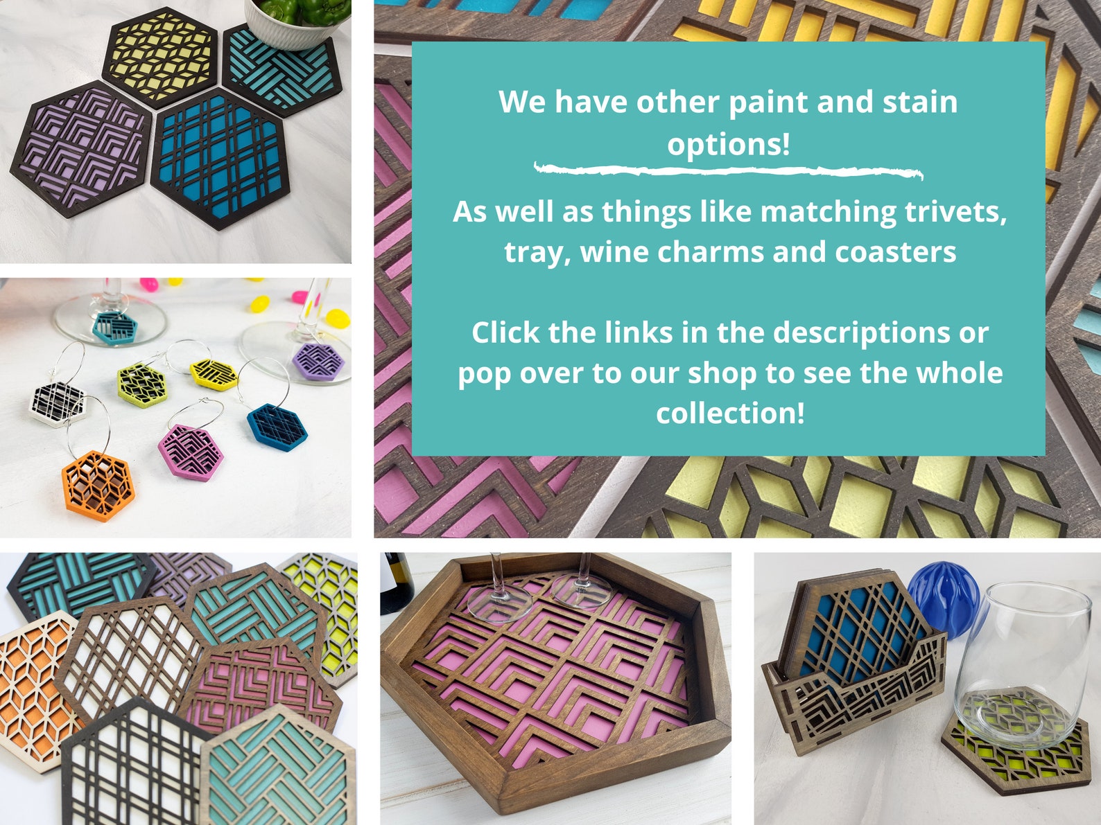 Modern Trivets, Custom Trivet Set, Colorful Trivet, Trivet for Plates ...