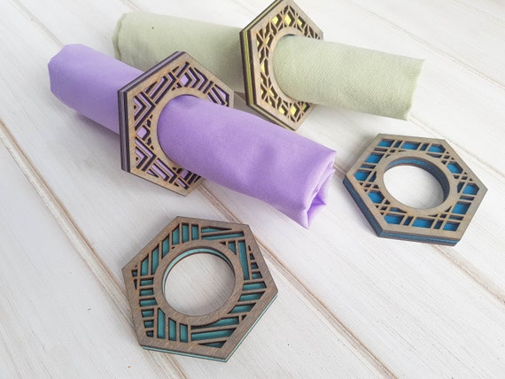 Design Your Own Custom Colorful Napkin Rings Modern Napkin | Etsy
