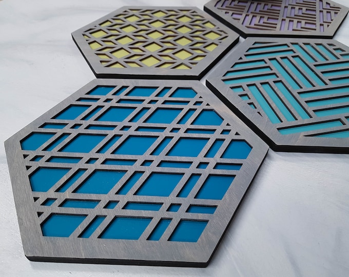 Modern Trivets, Custom Trivet Set, Colorful Trivet, Trivet for Plates ...