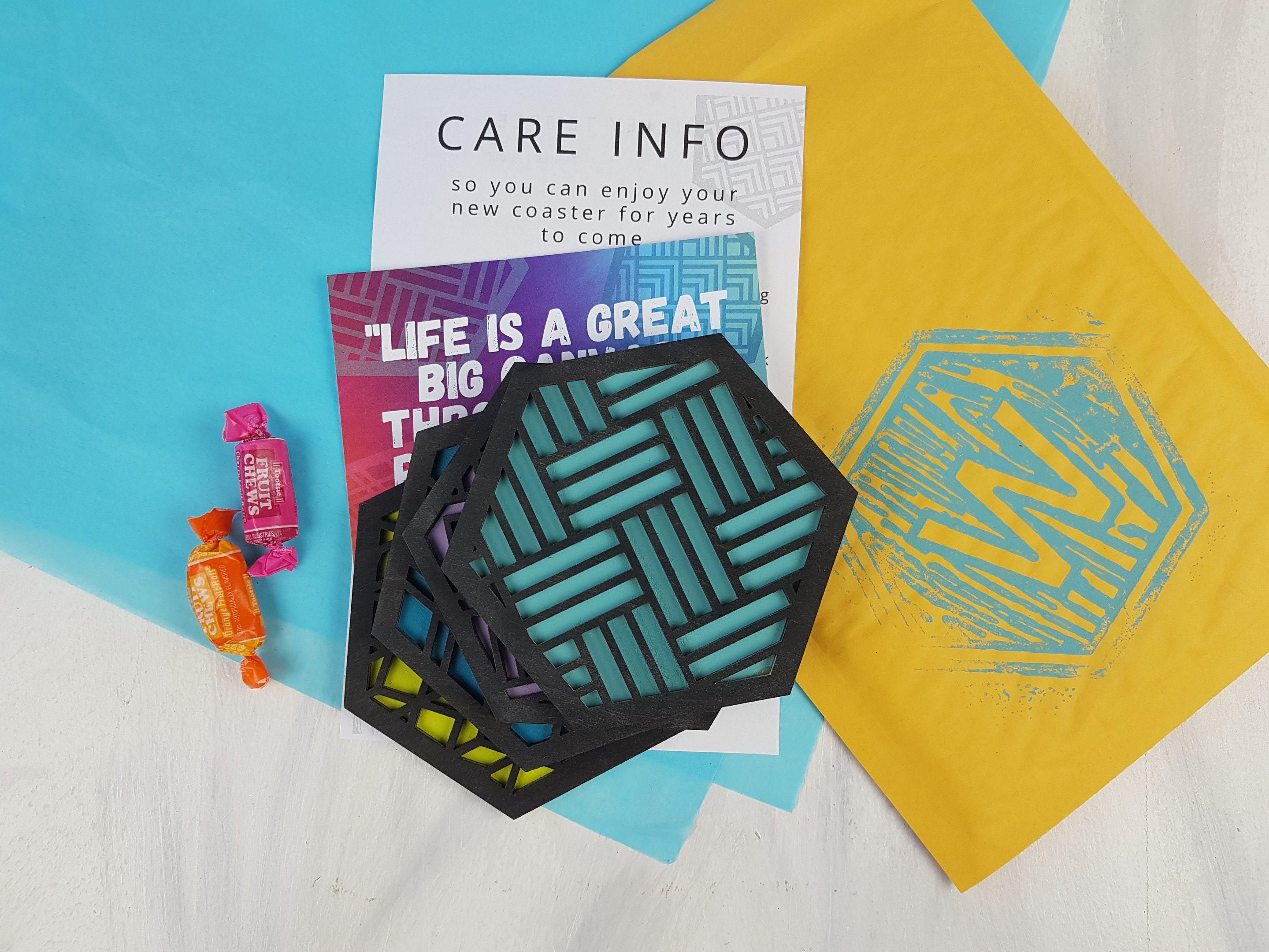 Design Your Own Coaster Set, Unique Modern Coaster, Colorful Coasters ...