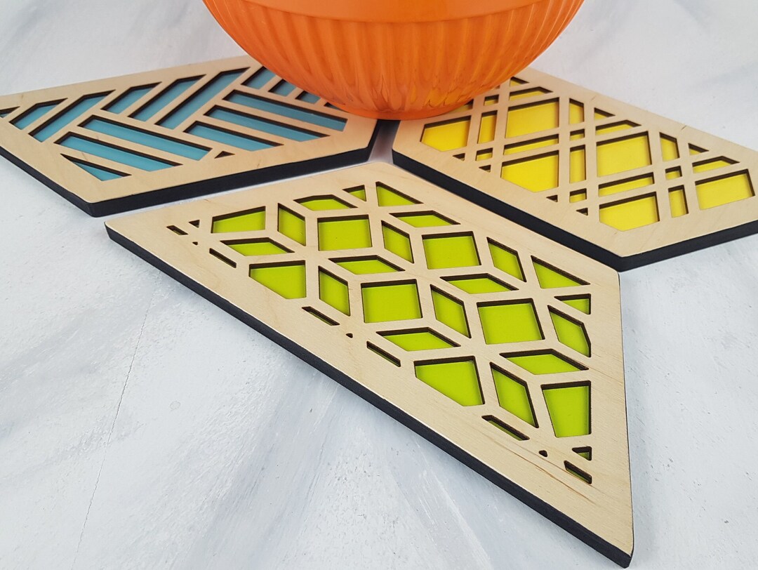 Modern Trivets, Custom Trivet Set, Colorful Trivet, Trivet for Plates ...