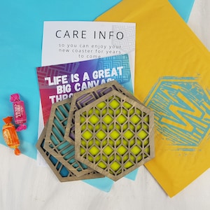 Design Your Own Coaster Set, Unique Modern Coaster, Colorful Coasters ...