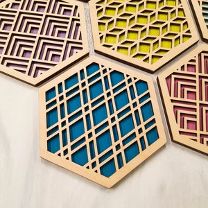 Design Your Own Coaster Set Unique Modern Coaster Colorful | Etsy