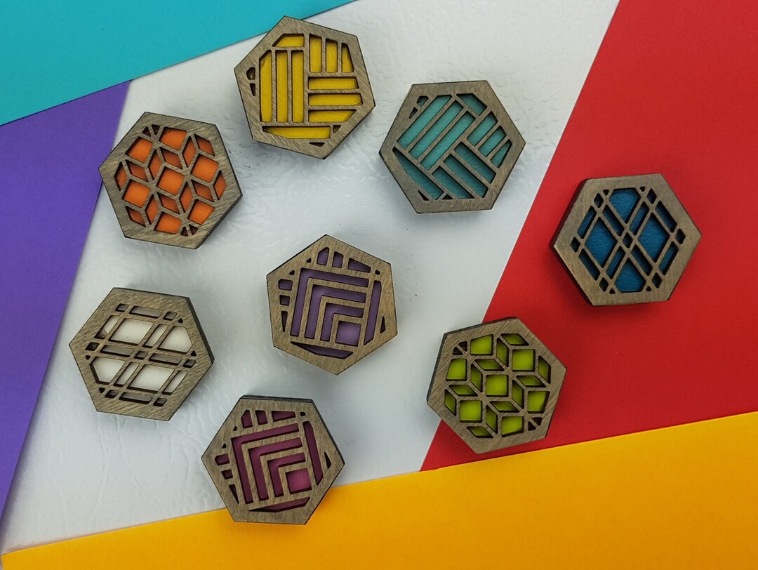 Cheerful Magnets Design Your Own Set, Fun Wood Geomatical Patterns ...