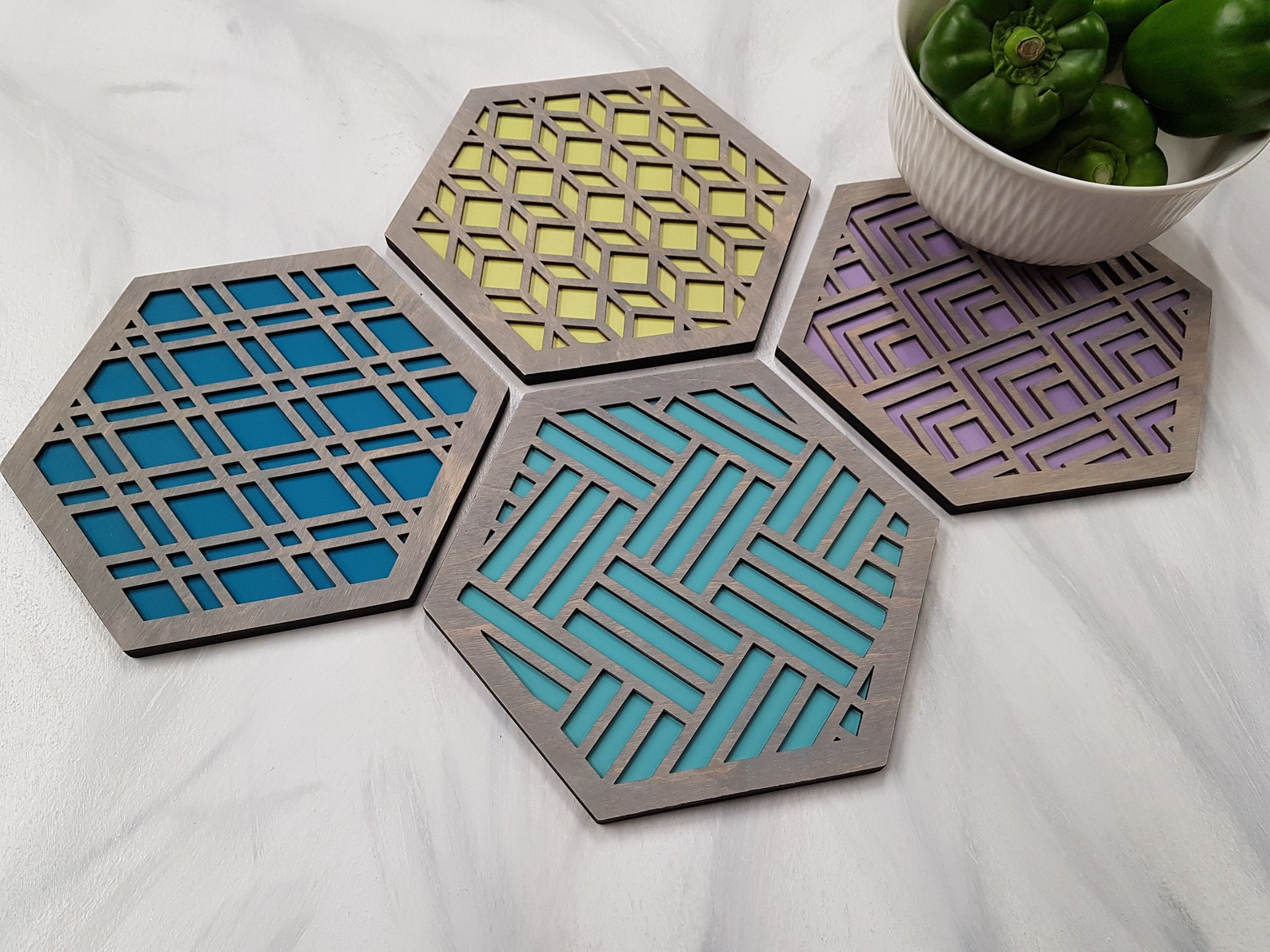 Modern Trivets Custom Trivet Set Colorful Trivet Trivet For | Etsy