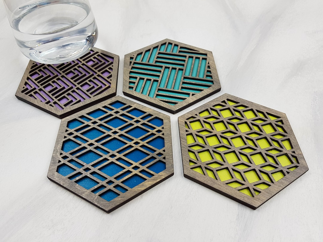 Design Your Own Coaster Set, Unique Modern Coaster, Colorful Coasters ...