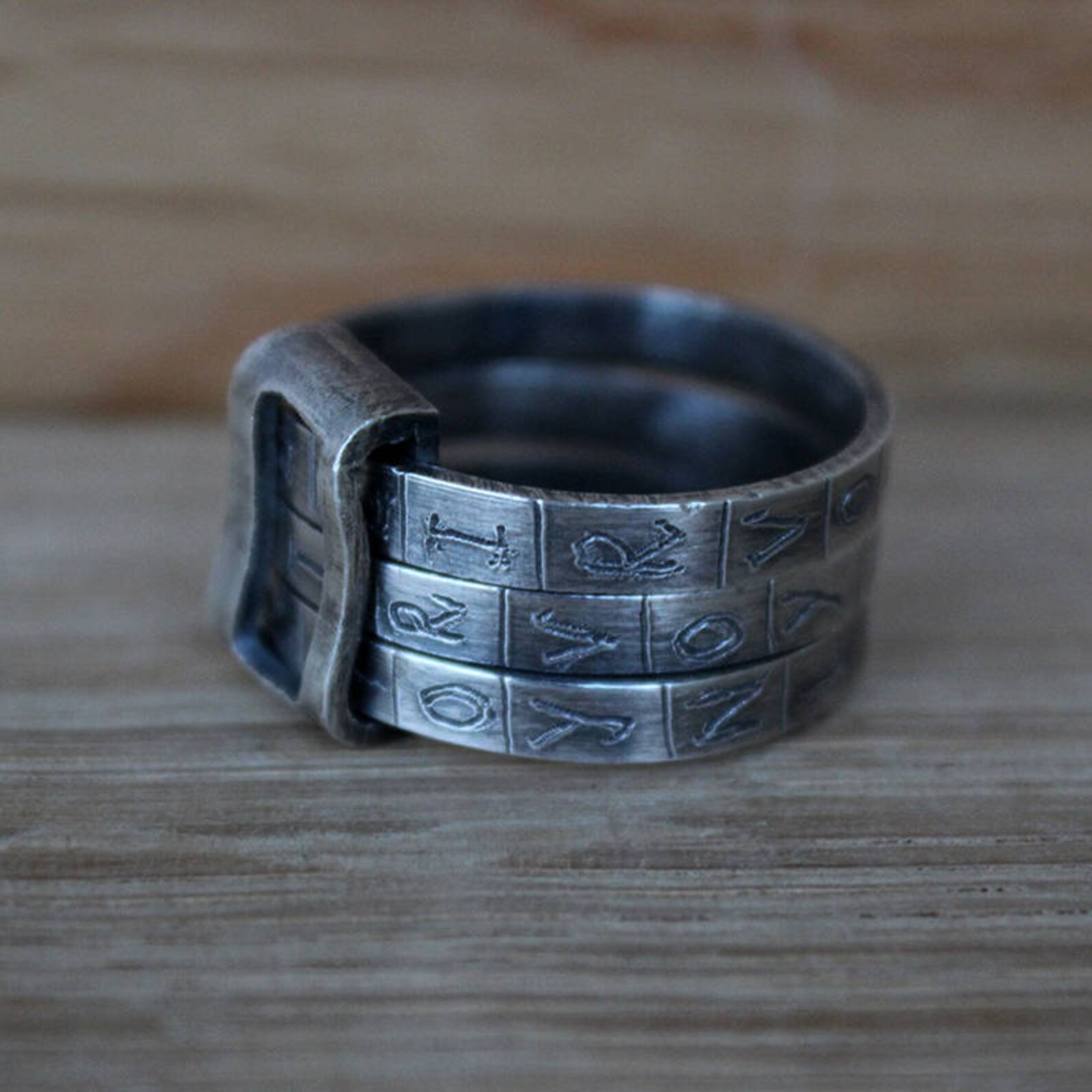 Cryptex Ring. Secret code ring. | Etsy