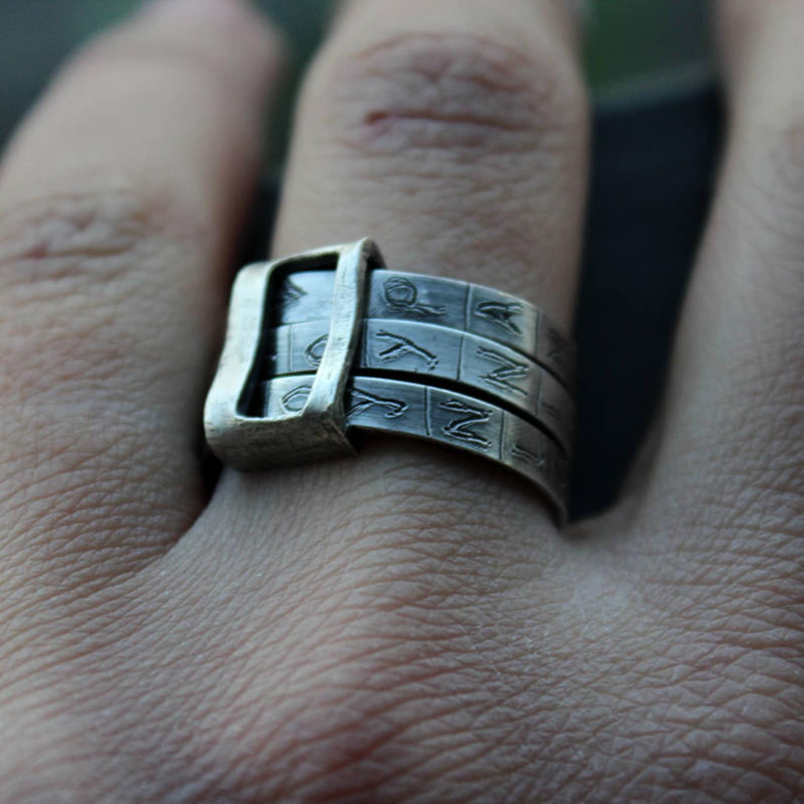Cryptex Ring. Secret code ring. | Etsy