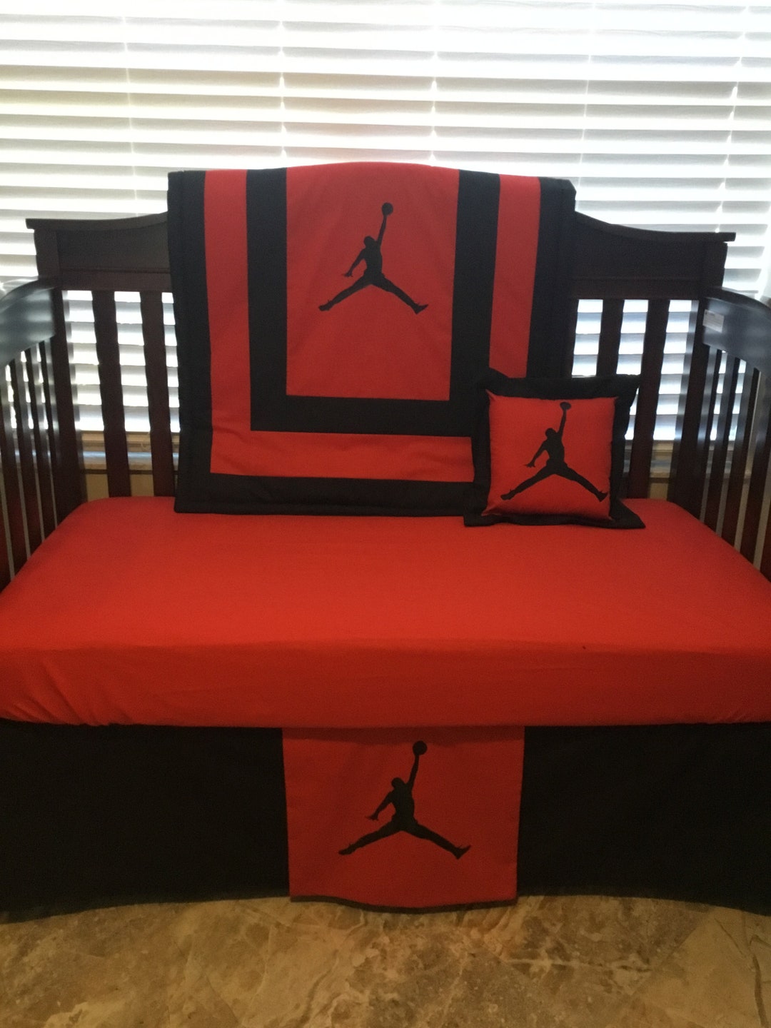 Michael Jordan NBA Basketball Custom Made 4pc Crib Bedding/ Toddler Set ...