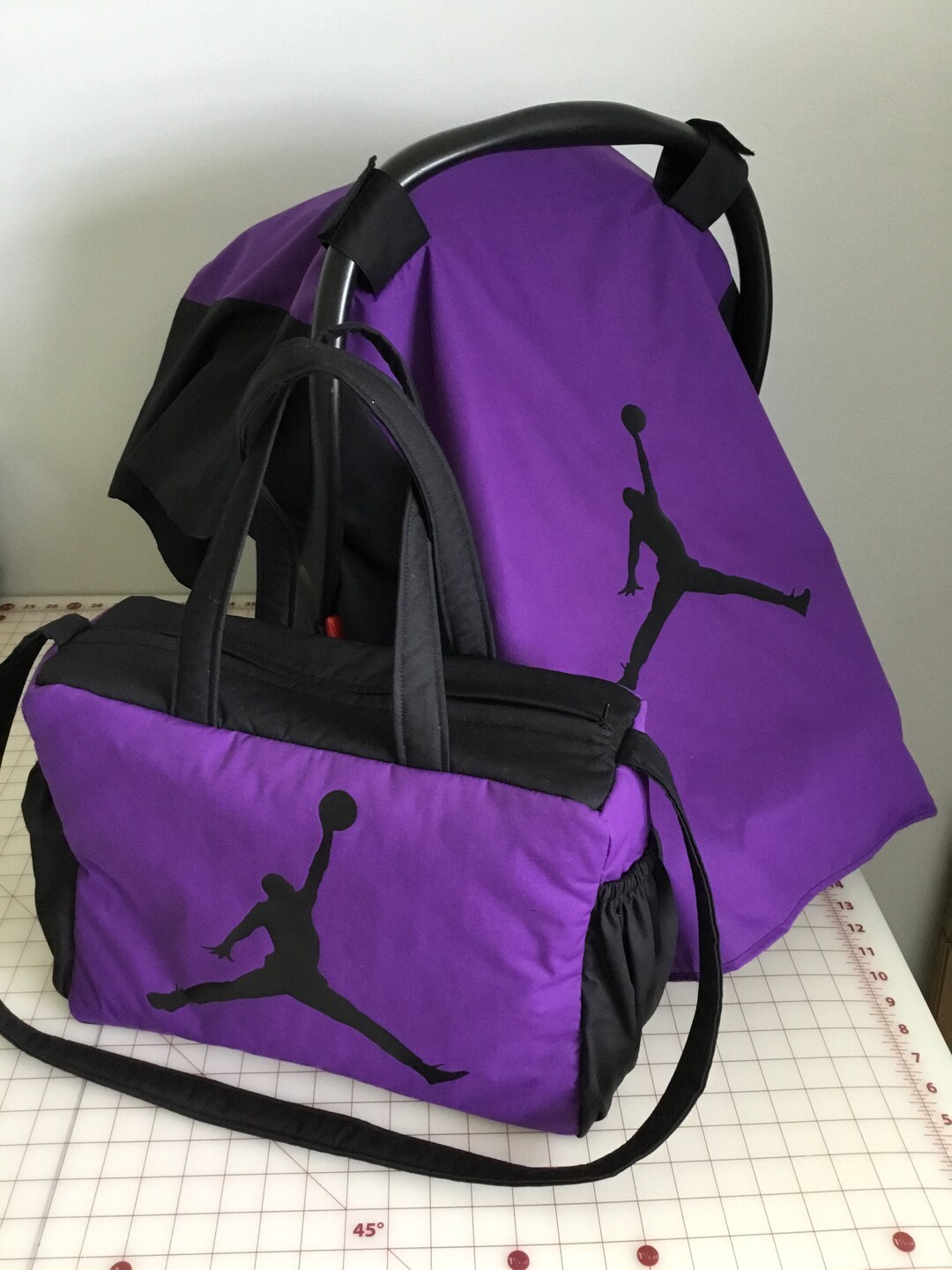 NBA JORDAN Diaper Bag & Infant Car Seat Carrier Canopy Cover by ...